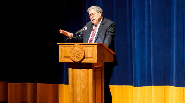 Former Attorney General William P. Barr Delivers Presidents’ Day ...