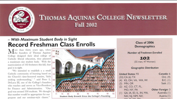 Fall 2002 Newsletter | Thomas Aquinas College