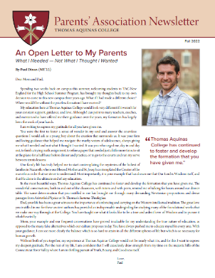 The Parents’ Association Newsletter | Thomas Aquinas College
