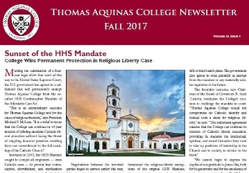Fall 2017 | Thomas Aquinas College