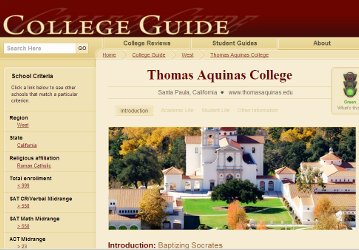 College Praised in New ISI College Guide | Thomas Aquinas College