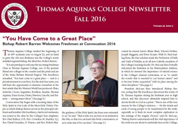Fall 2016 | Thomas Aquinas College